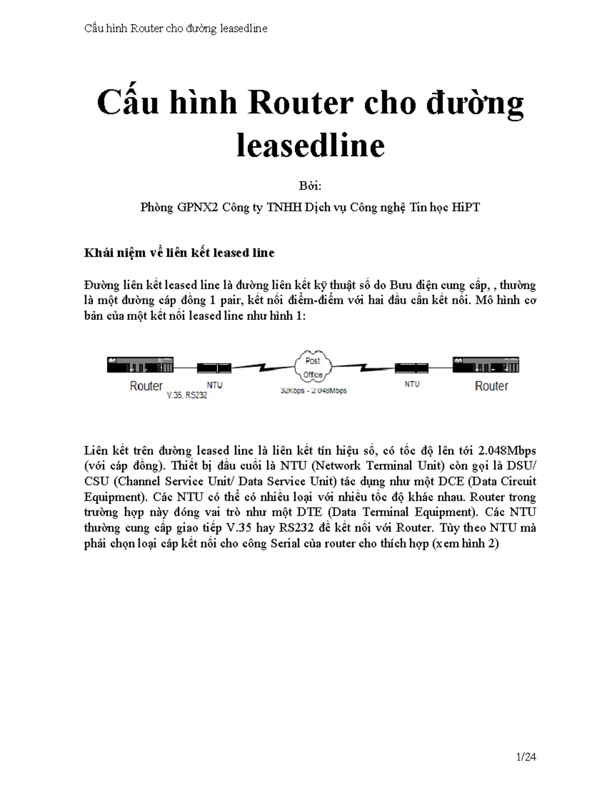 Cấu Hình Router cho Đường Leased Line - Hướng Dẫn Chi Tiết - Studocu