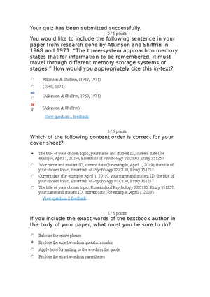 C10 M3 Assignment - Grade: A - Of the five primary components of an ...