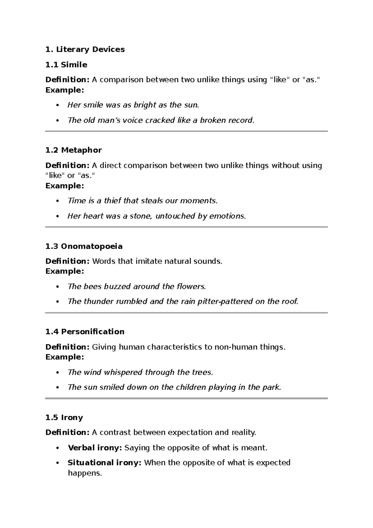 Rhetorical Devices Overview: Definitions & Examples for ENG 101 - Studocu