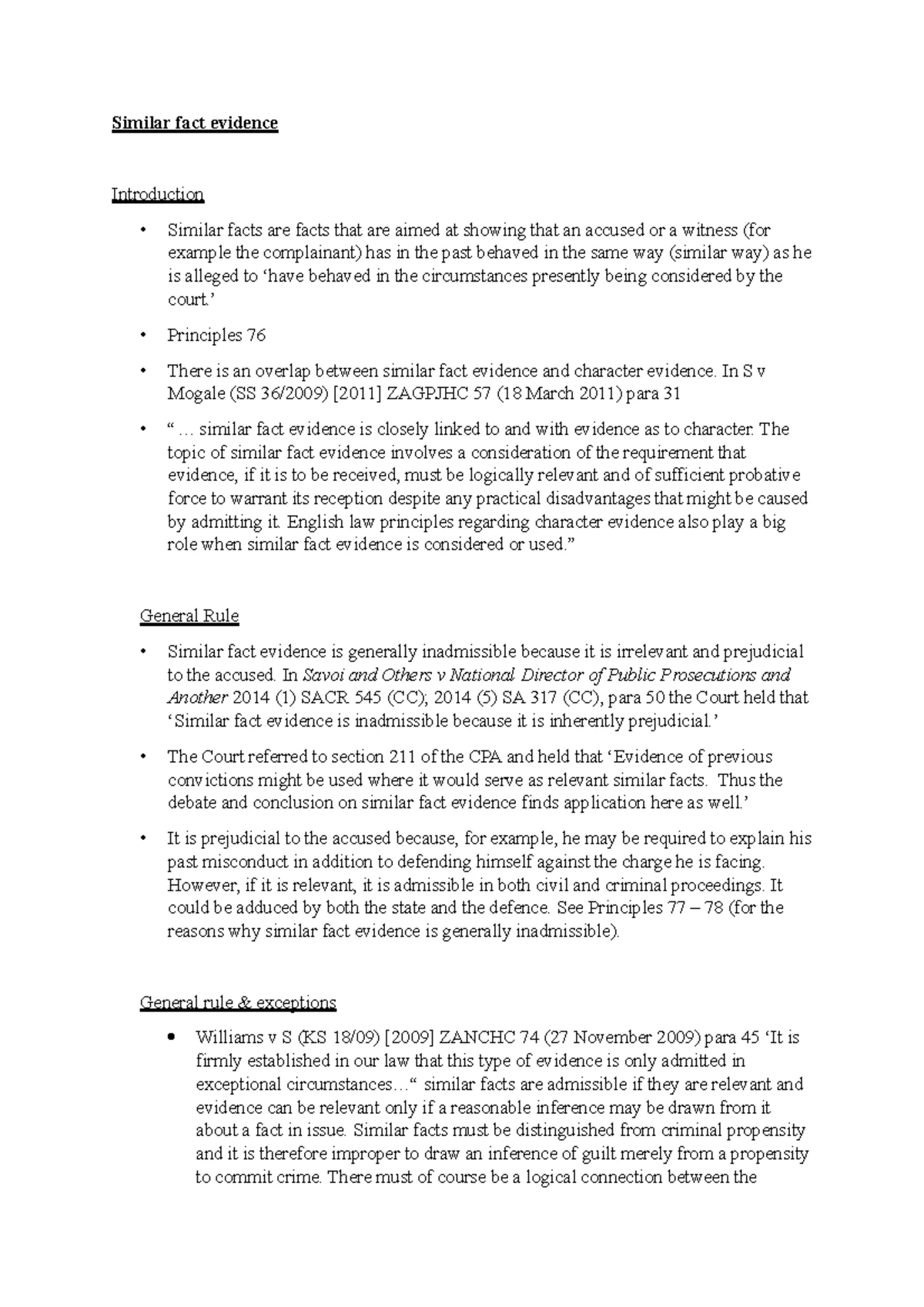 Chapter 26 - law of evidence , class notes on formal admissions - Law ...