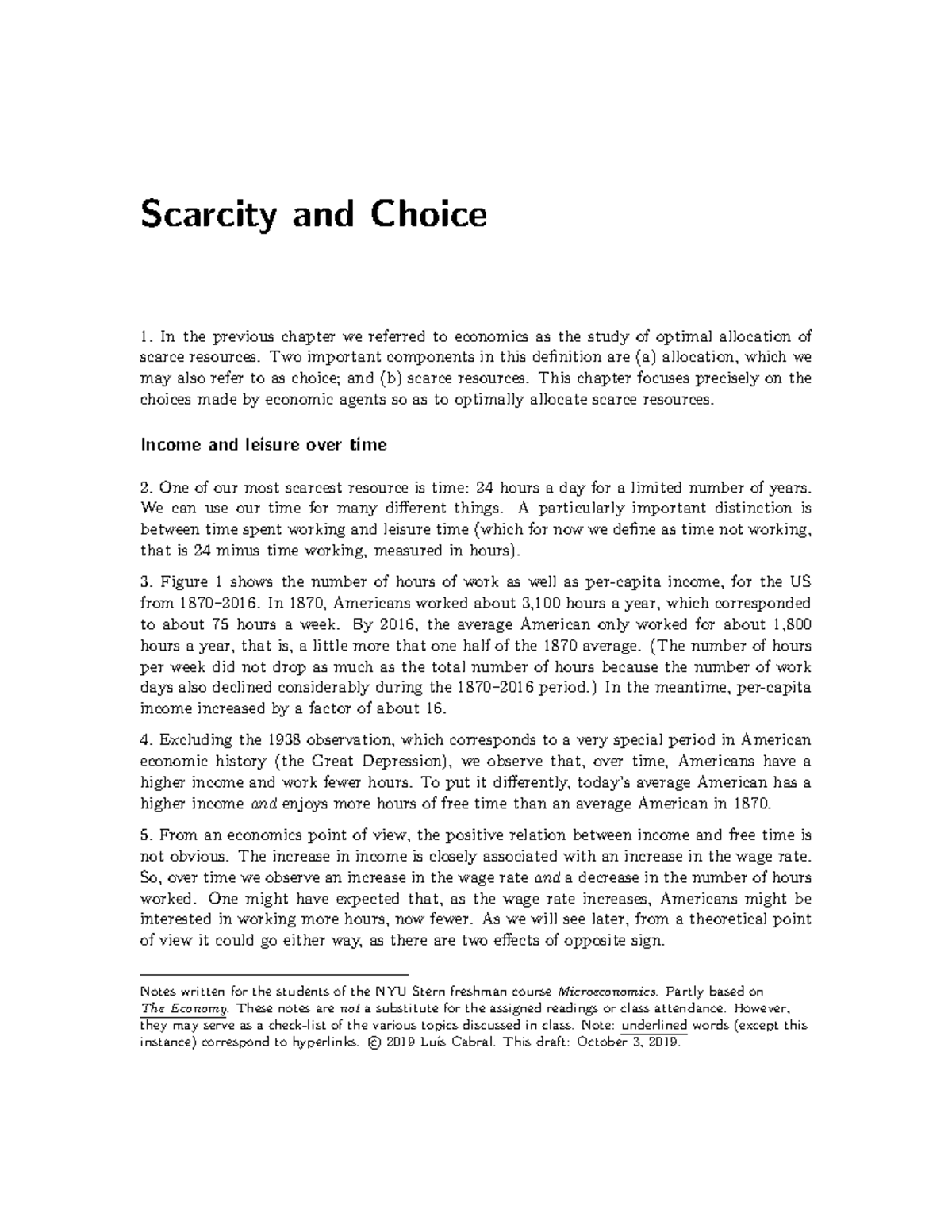 Choice - Lecture Notes - Scarcity and Choice In the previous chapter we ...