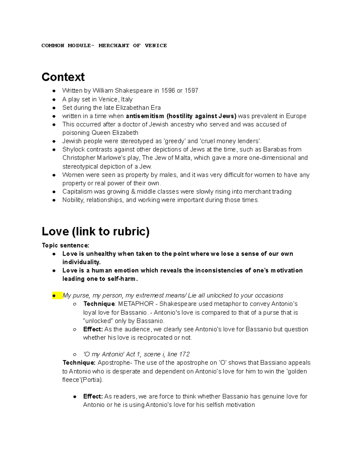 Common Module- Merchant OF Venice - COMMON MODULE- MERCHANT OF VENICE ...