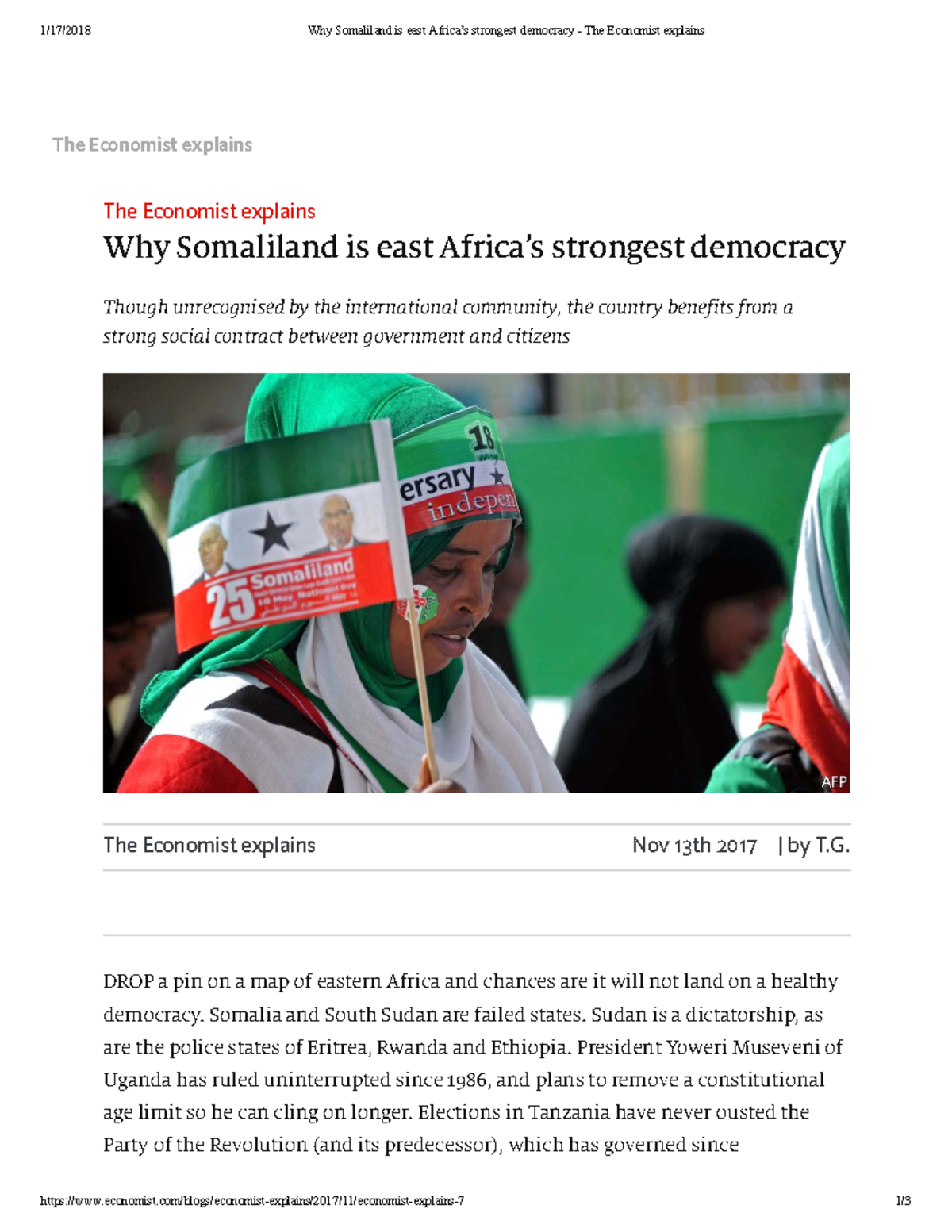 Why Somaliland Stands Out as East Africa's Strongest Democracy - Studocu