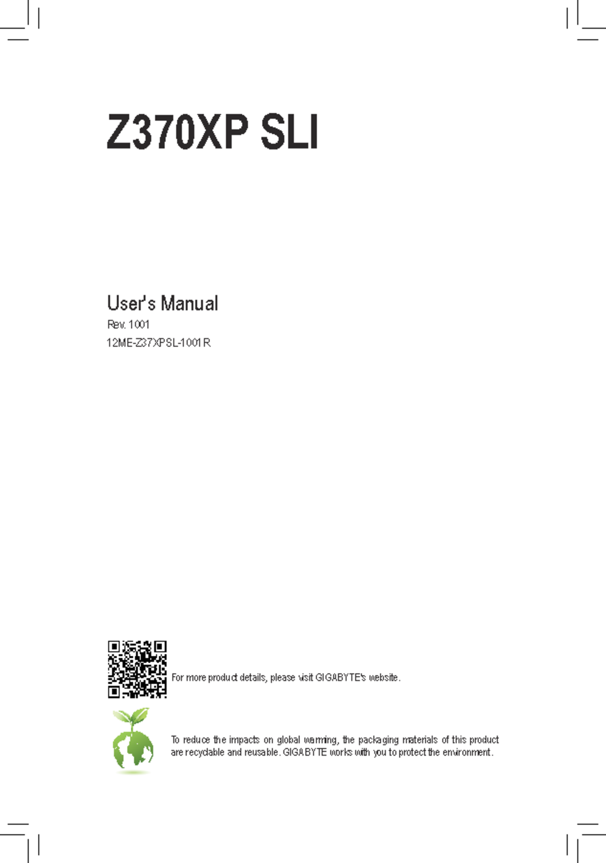 Z370XP SLI Motherboard Manual - Revision 1001 Guide - Studocu