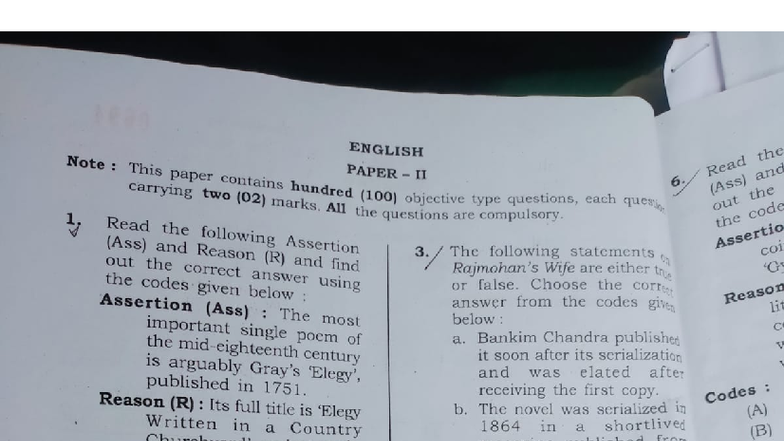 NE SLET 2023 (English) - Objective Type Question Paper - Studocu