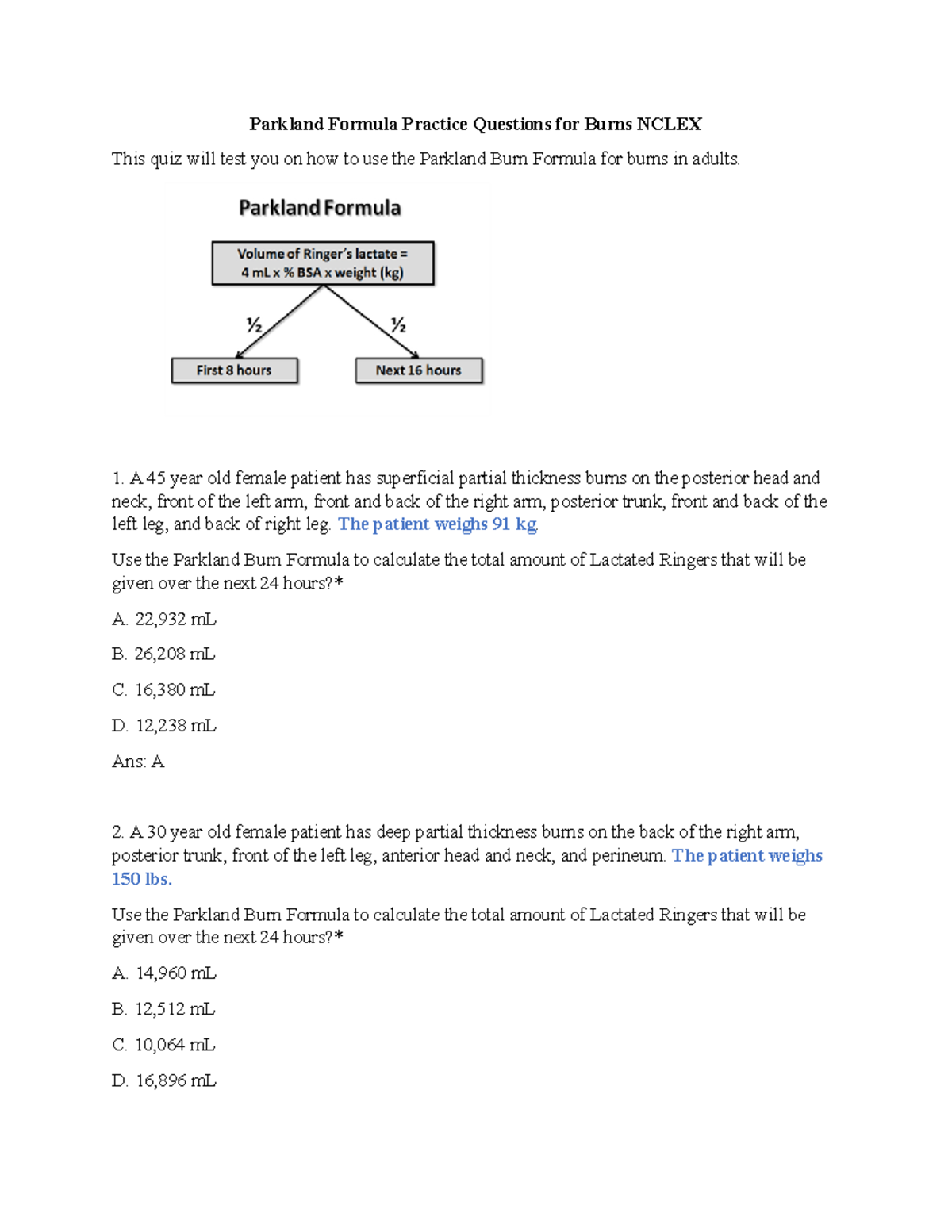 Parkland Formula Student COPY - Parkland Formula Practice Questions for ...