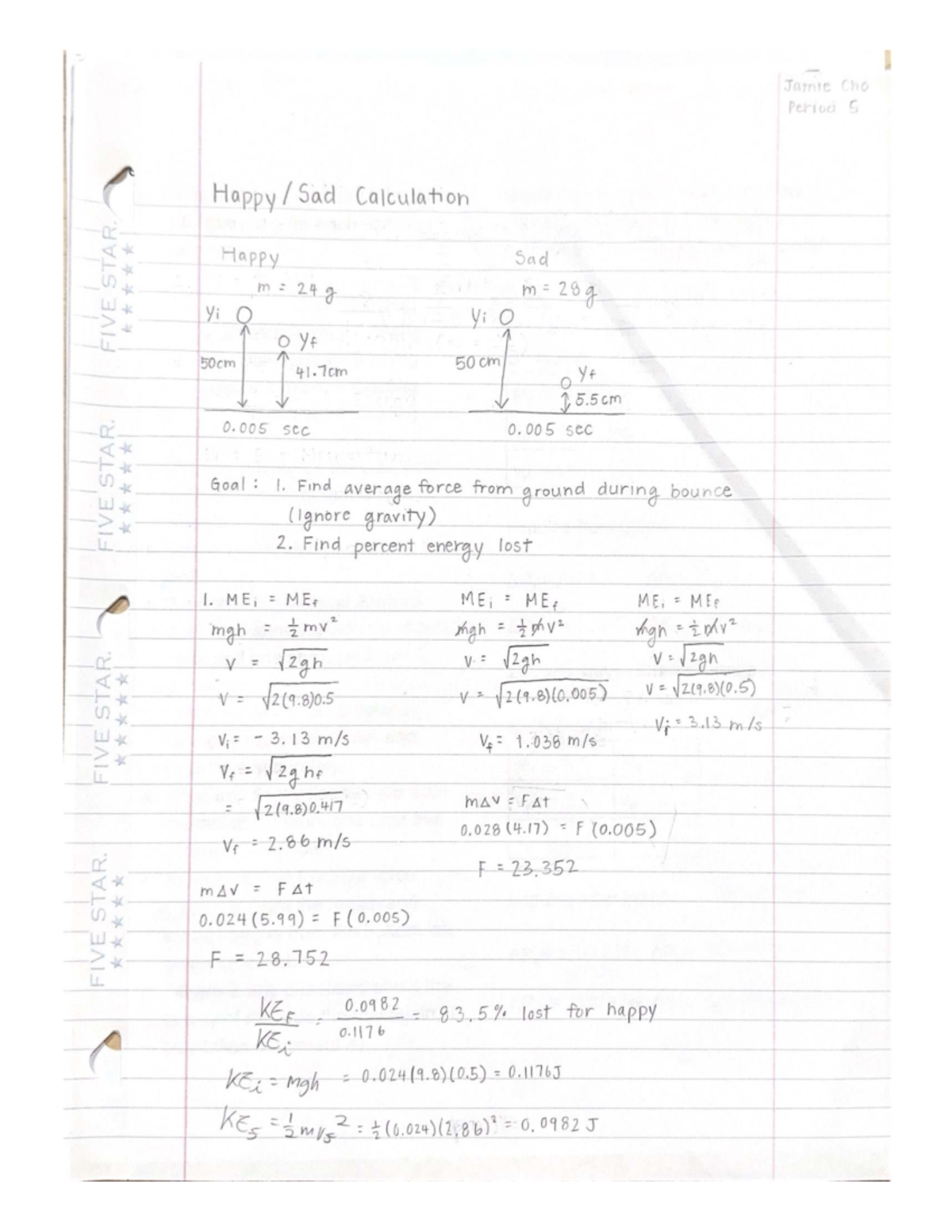 Physics 101 Assignment 23: Happy Sad Calculation Analysis - Studocu