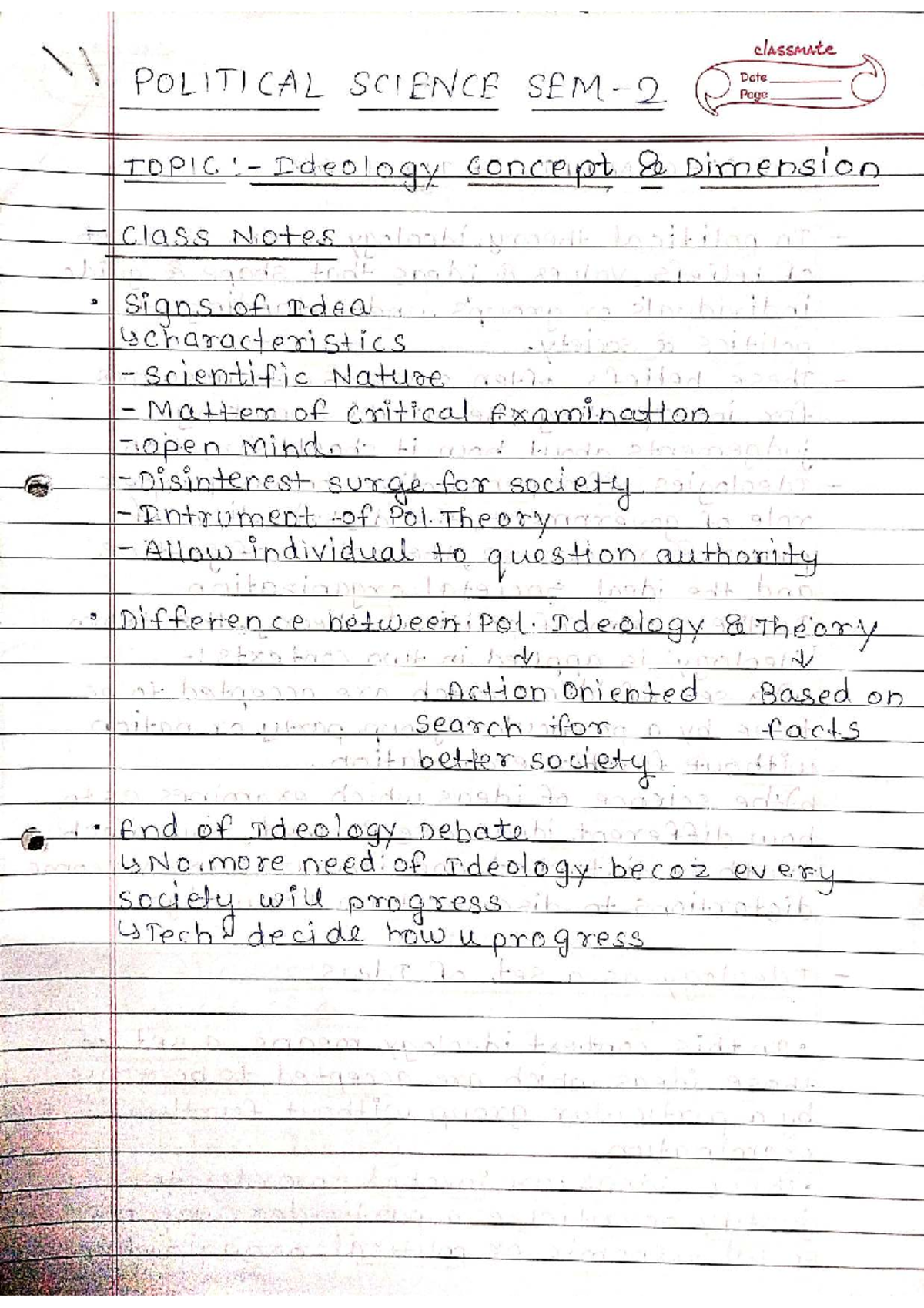 Comprehensive Lecture Notes on Political Theories & Ideologies (POL SCI ...