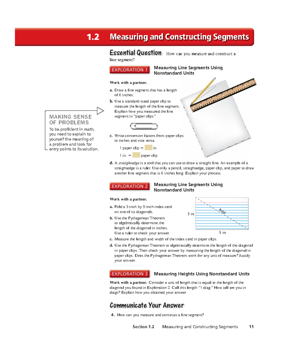 1.2 Measuring and Constructing Segments: Understanding Line Segments ...