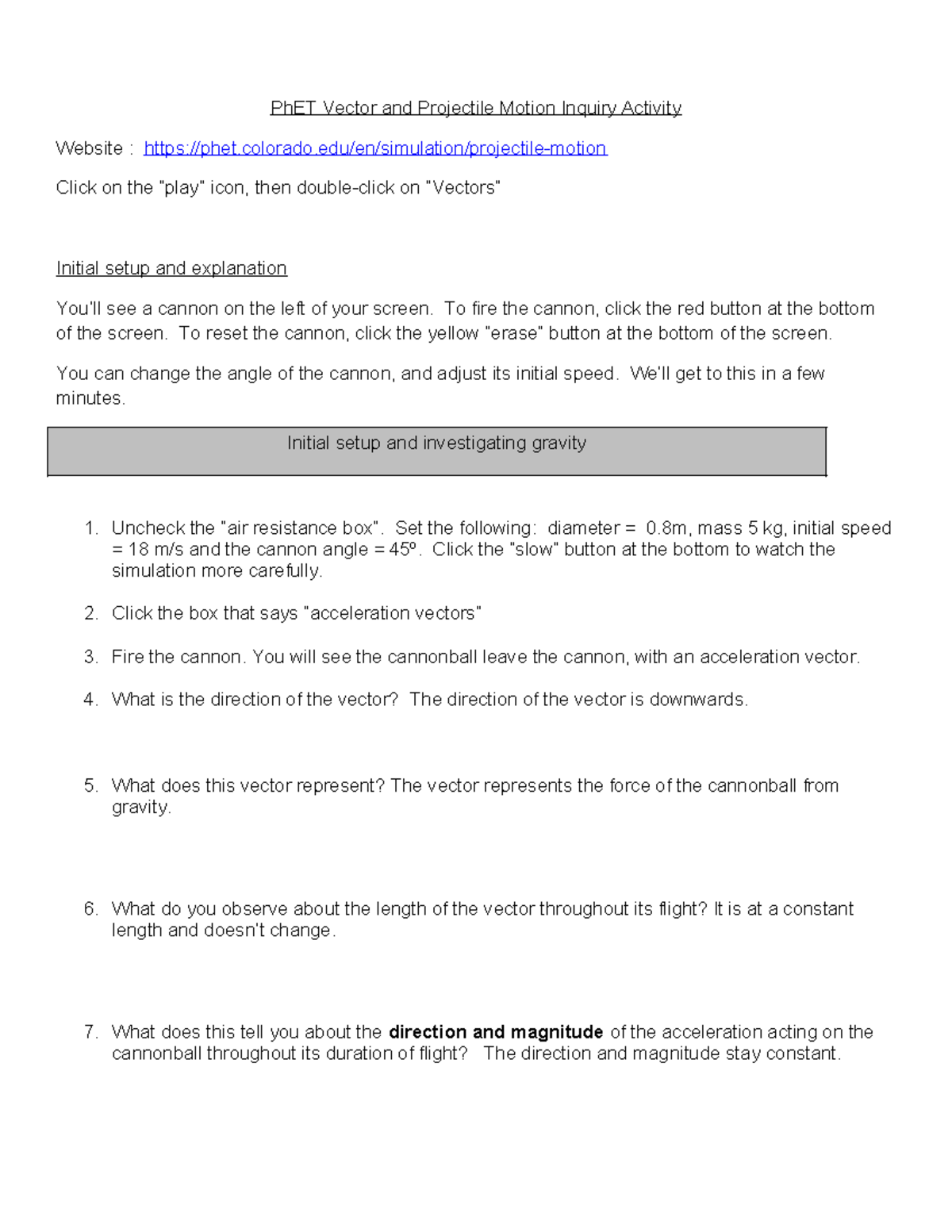 PhET exploring vectors and projectile motion.docx - PhET Vector and ...