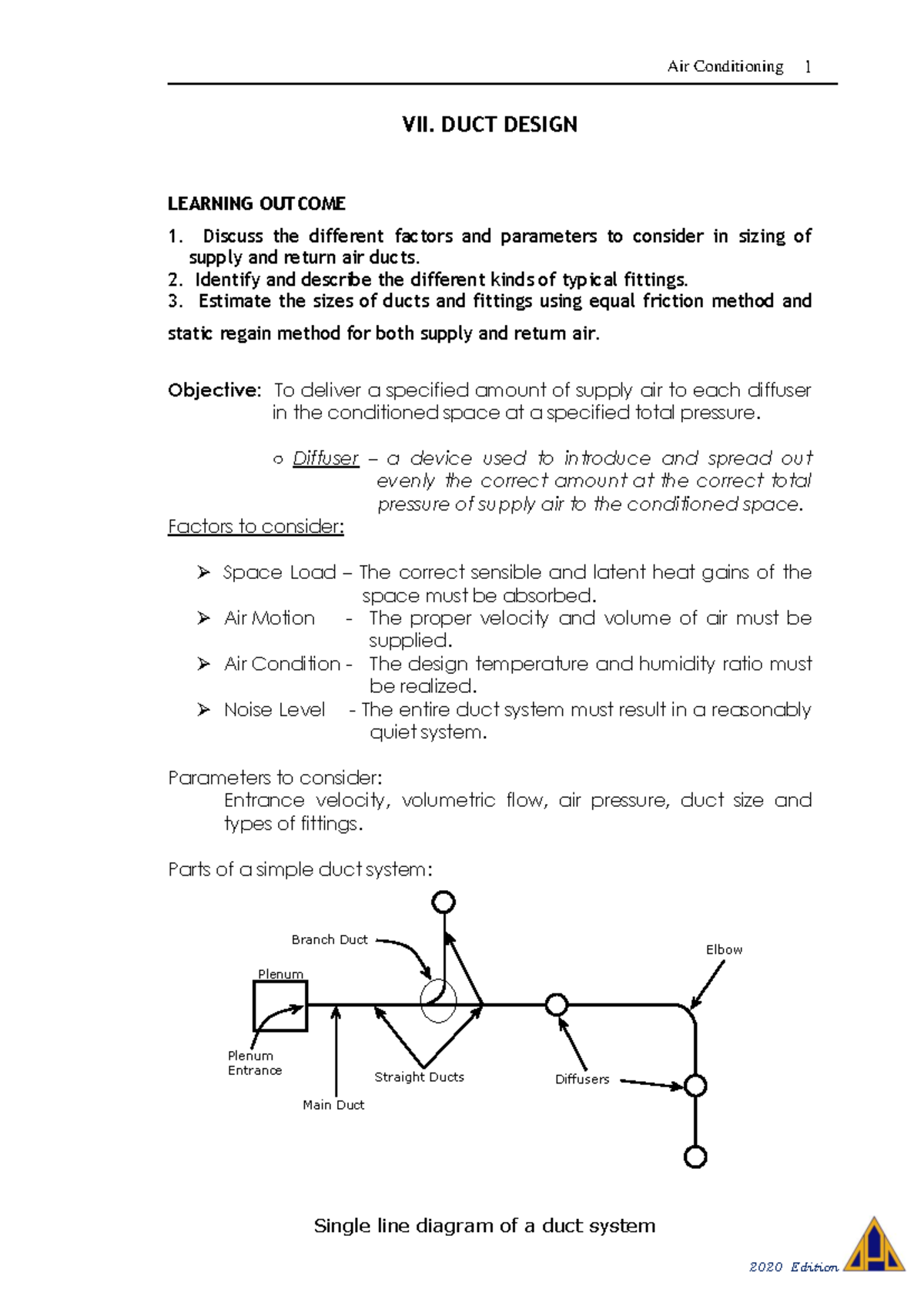 Module VII: Duct Design System for Air Conditioning - Studocu