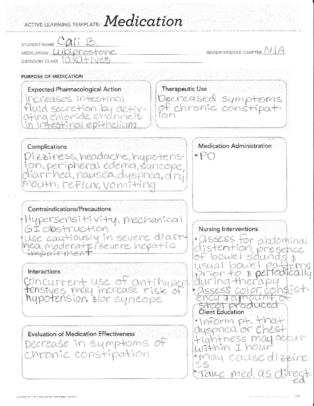 Drugcards 3 - Examples of proper way to fill out medication card ...