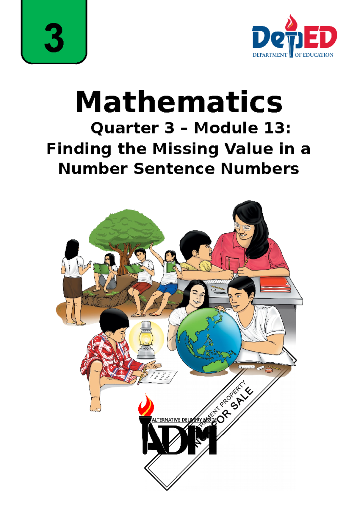 Math3 Q3 Module 13: Finding Missing Values in Number Sentences - Studocu