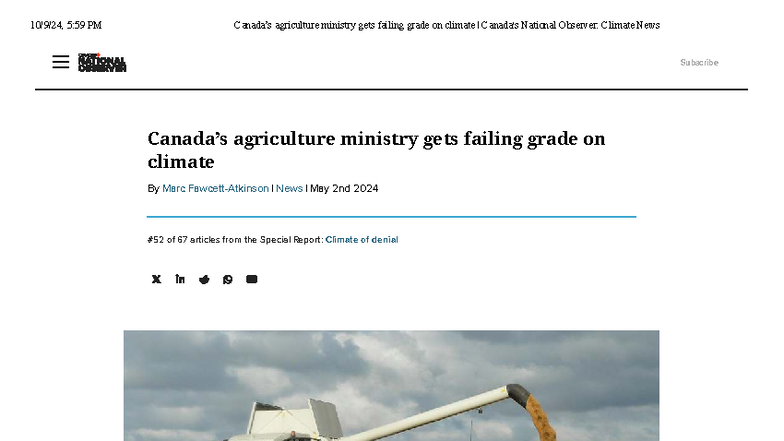 Canada's Agriculture Ministry Fails Climate Action: Report Analysis ...