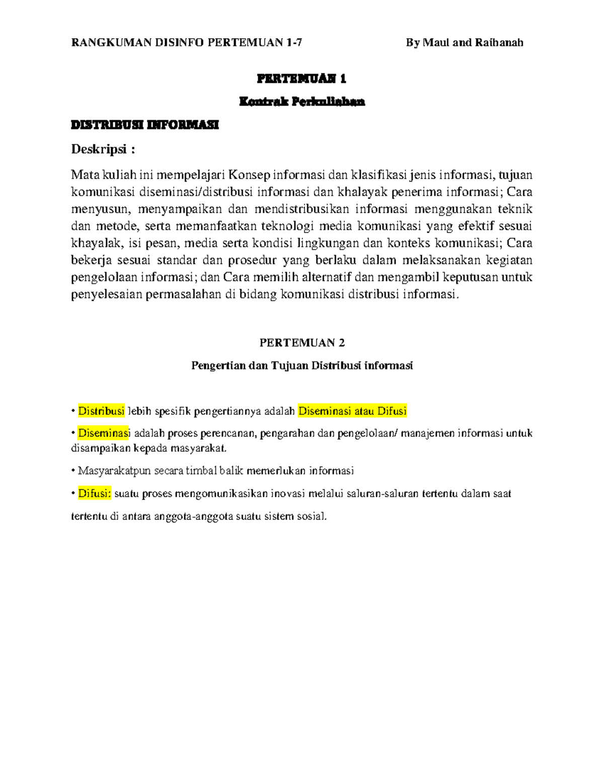 Distribusi Informasi Part I: Konsep dan Tujuan Komunikasi Efektif - Studocu