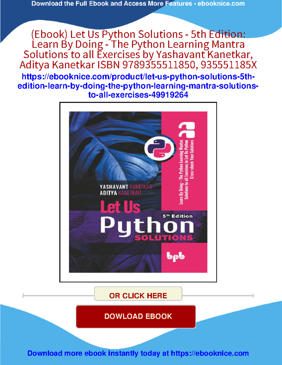 Let Us Python Solutions 5th Ed. by Yashavant & Aditya Kanetkar - Studocu