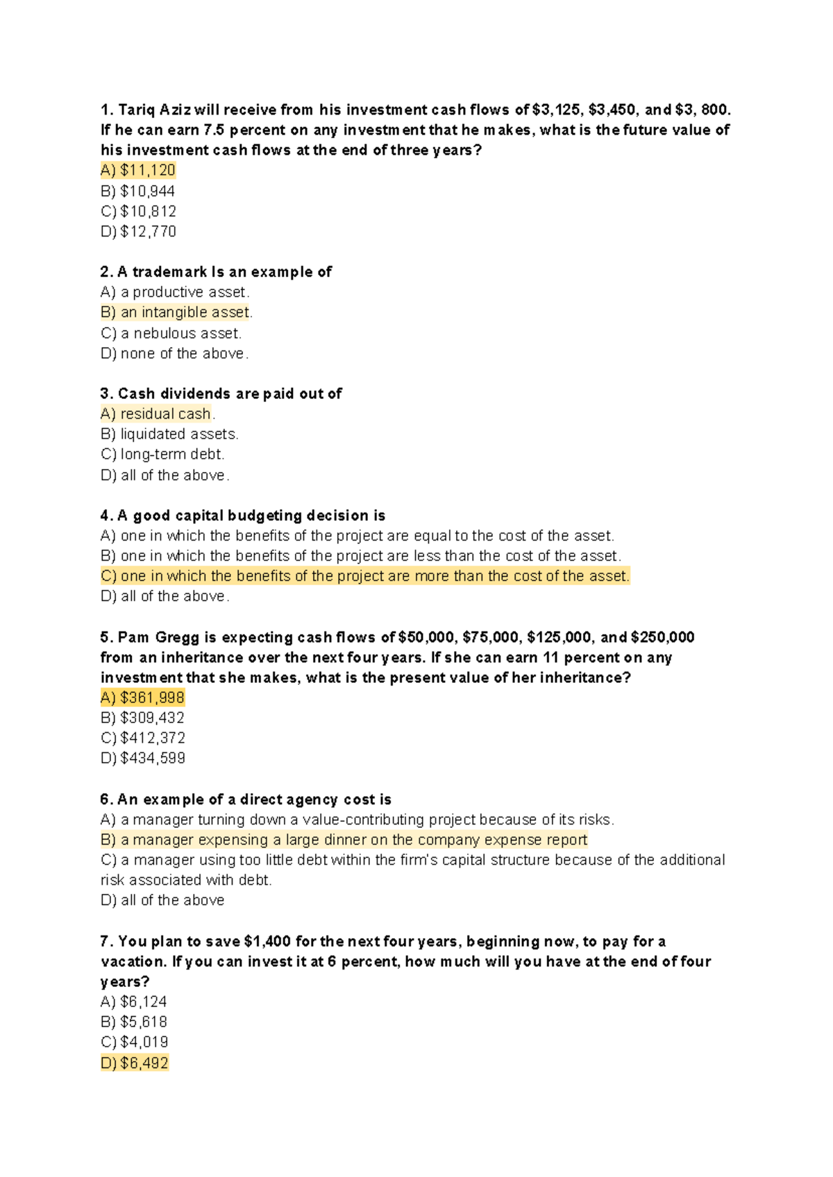 FIN - Quiz 1 - the quiz 1 from ms mai - Tariq Aziz will receive from ...