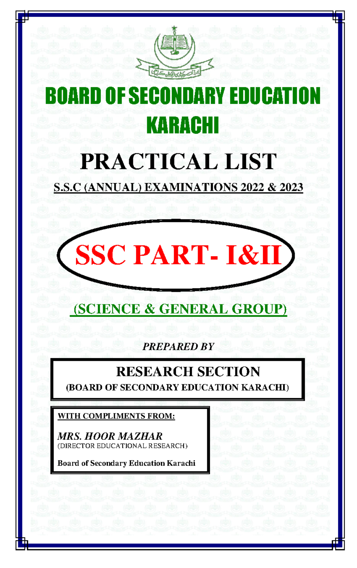 SSC (ANNUAL) PRACTICAL LISTS FOR CLASS IX & X (2022-2023) - Studocu
