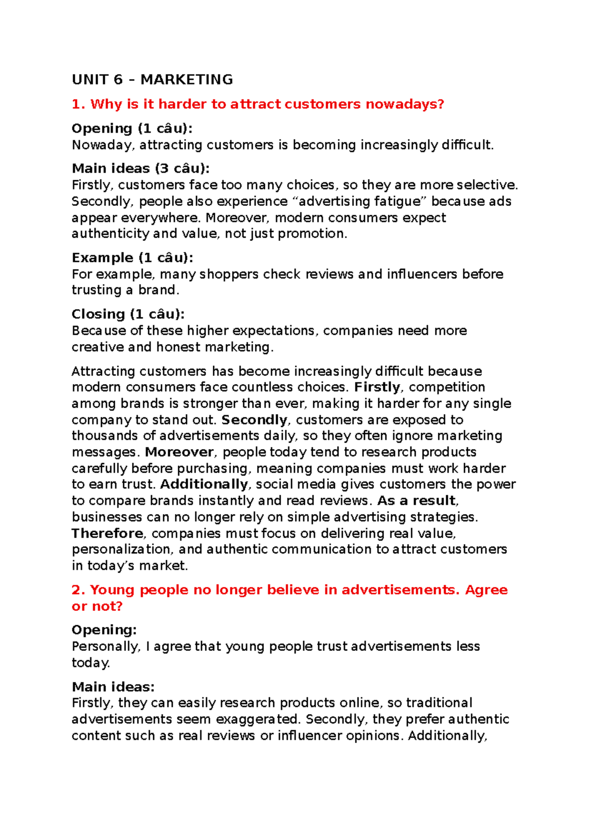 Unit 3-6 Marketing Insights: Challenges, Trends, and Strategies - Studocu
