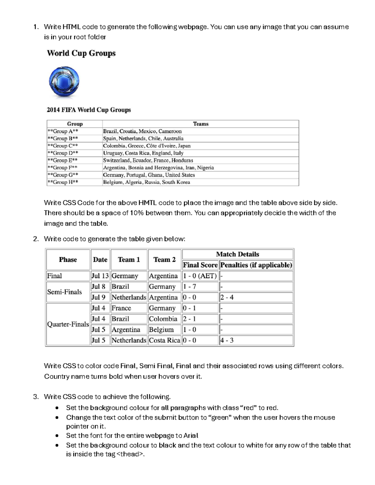 CSS Questions and Code Examples - Y3Y53 - Studocu