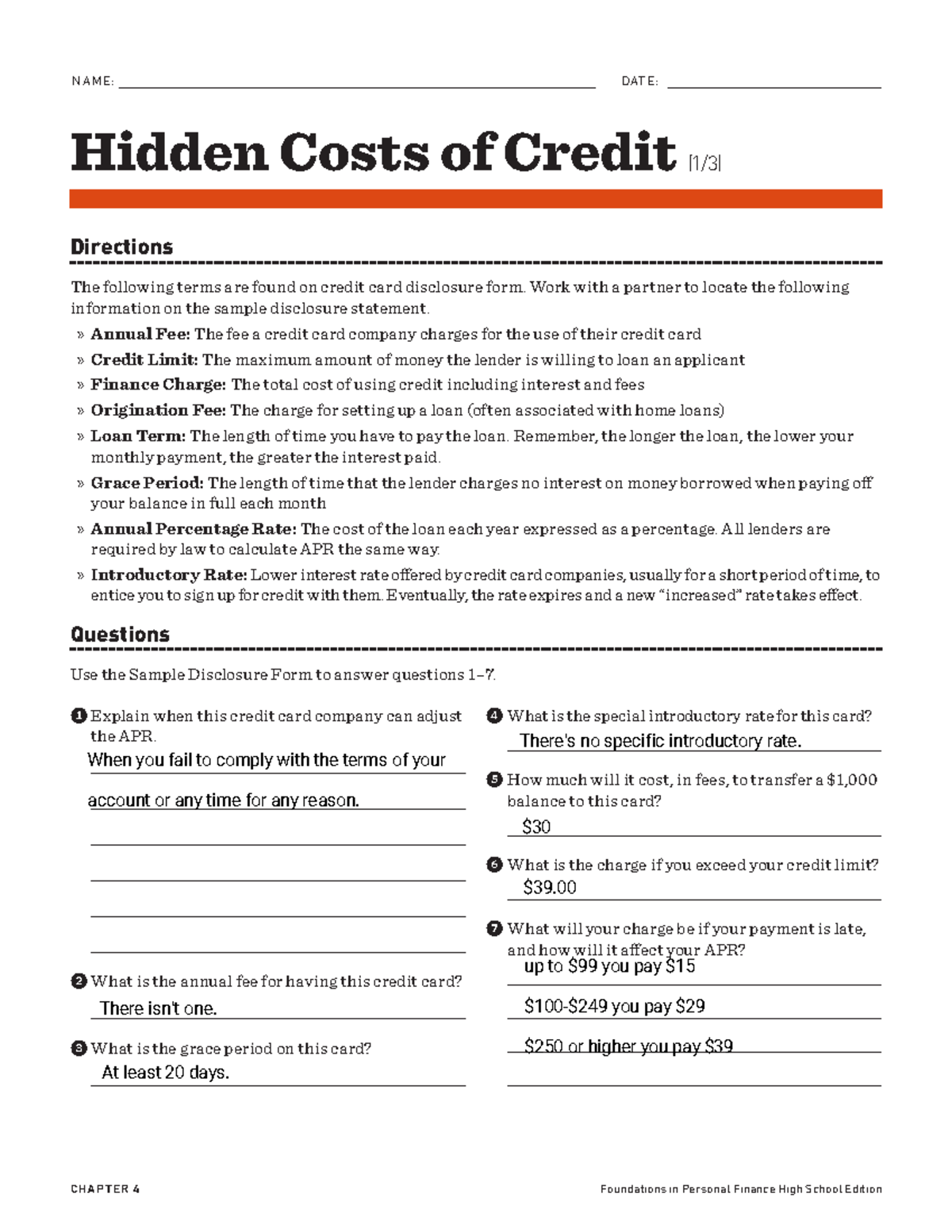 Hidden Costs of Credit: Understanding Fees and Terms for CH 4 - Studocu