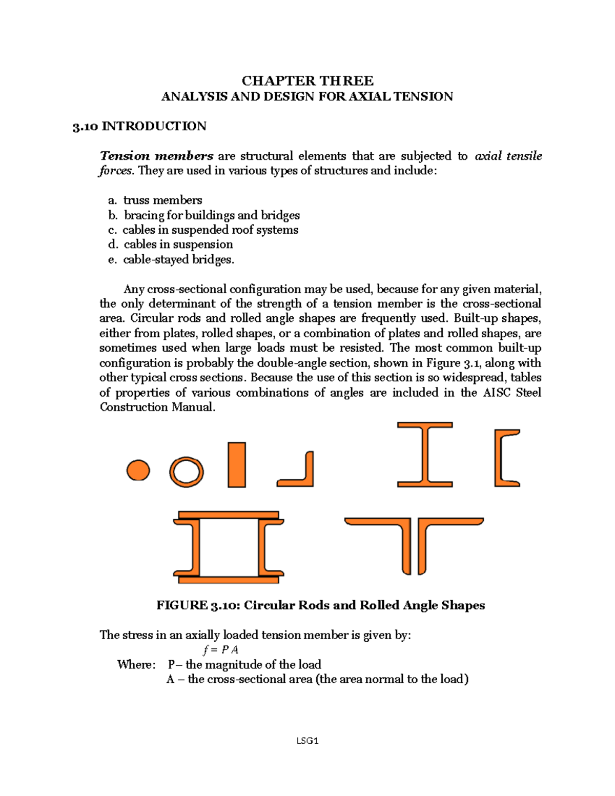 Steel Design CH3: Analysis & Design of Axial Tension Members - Studocu