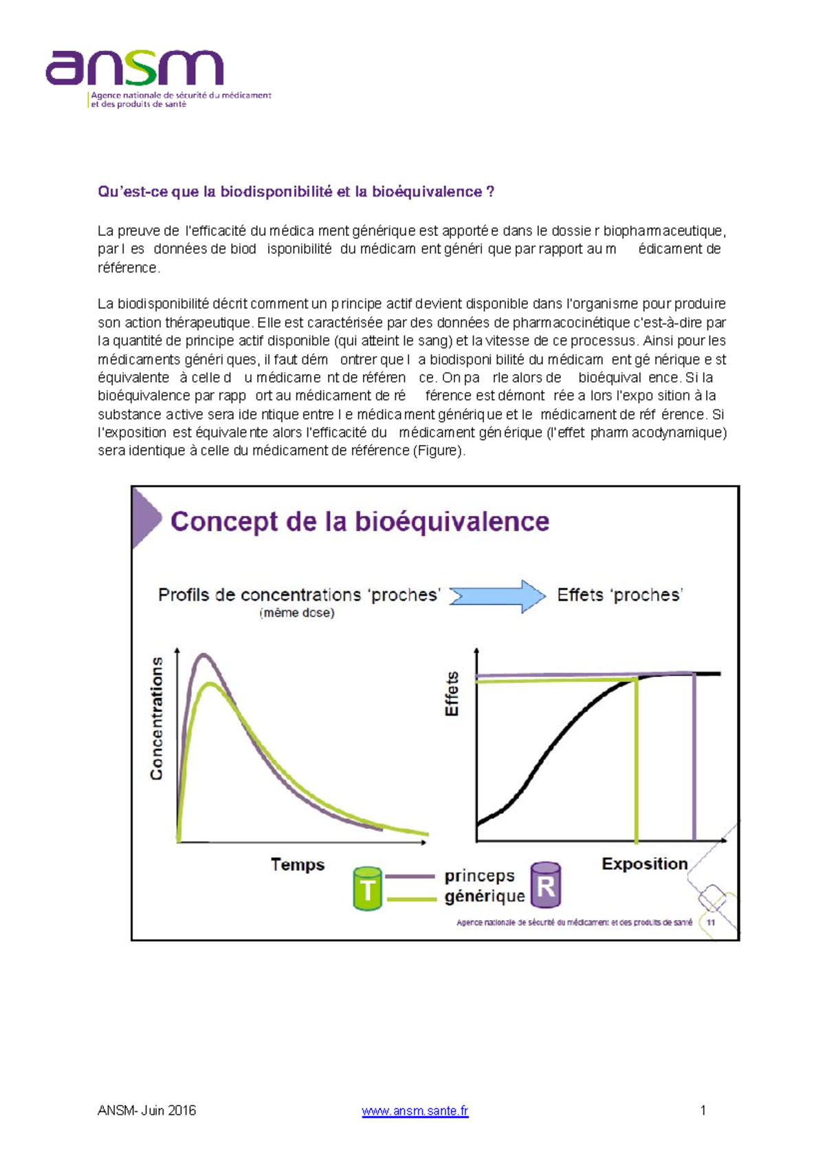 Fiche de bioéquivalence et biodisponibilité - 2016 Guide - Studocu