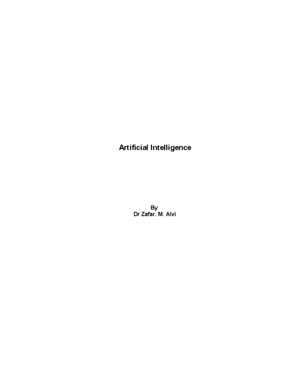 CS607 Artificial Intelligence Complete Handouts Pdf - - Studocu