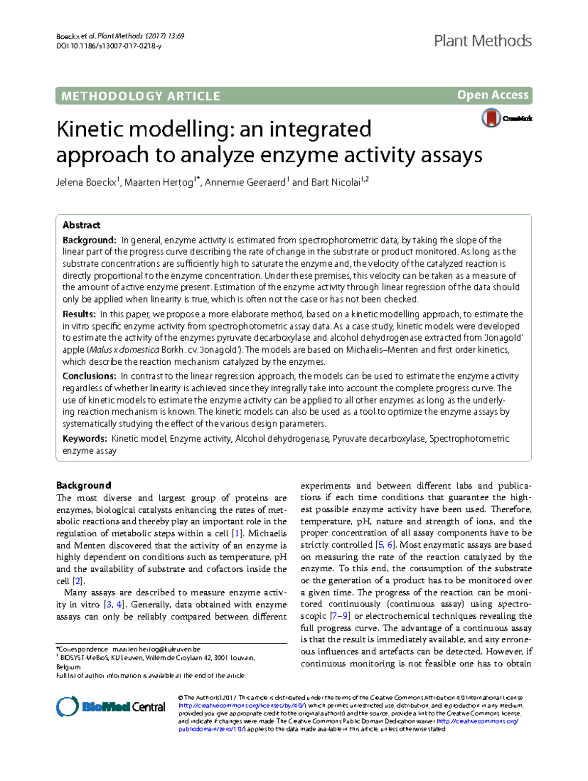 Kinetic Modelling of Enzyme Activity Assays: PDC & ADH Analysis - Studocu