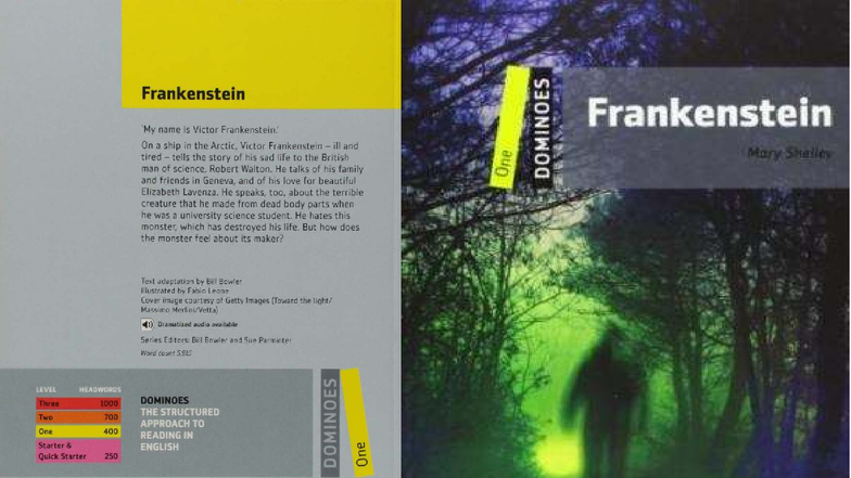 Frankenstein: A Tragic Tale of Victor and His Monster (DOMINOES) - Studocu