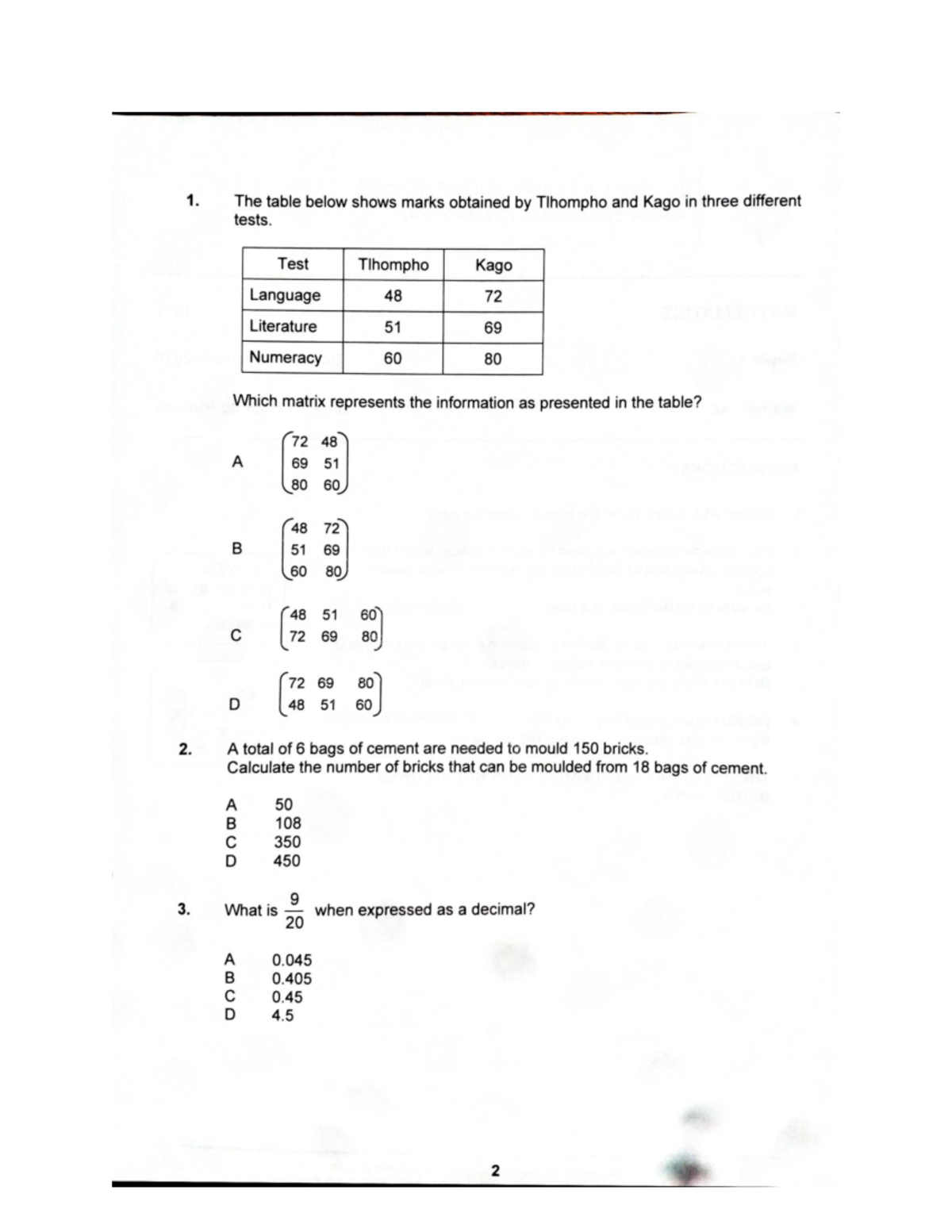 JCE Mathematics Revision Notes: Test Questions and Solutions - Studocu
