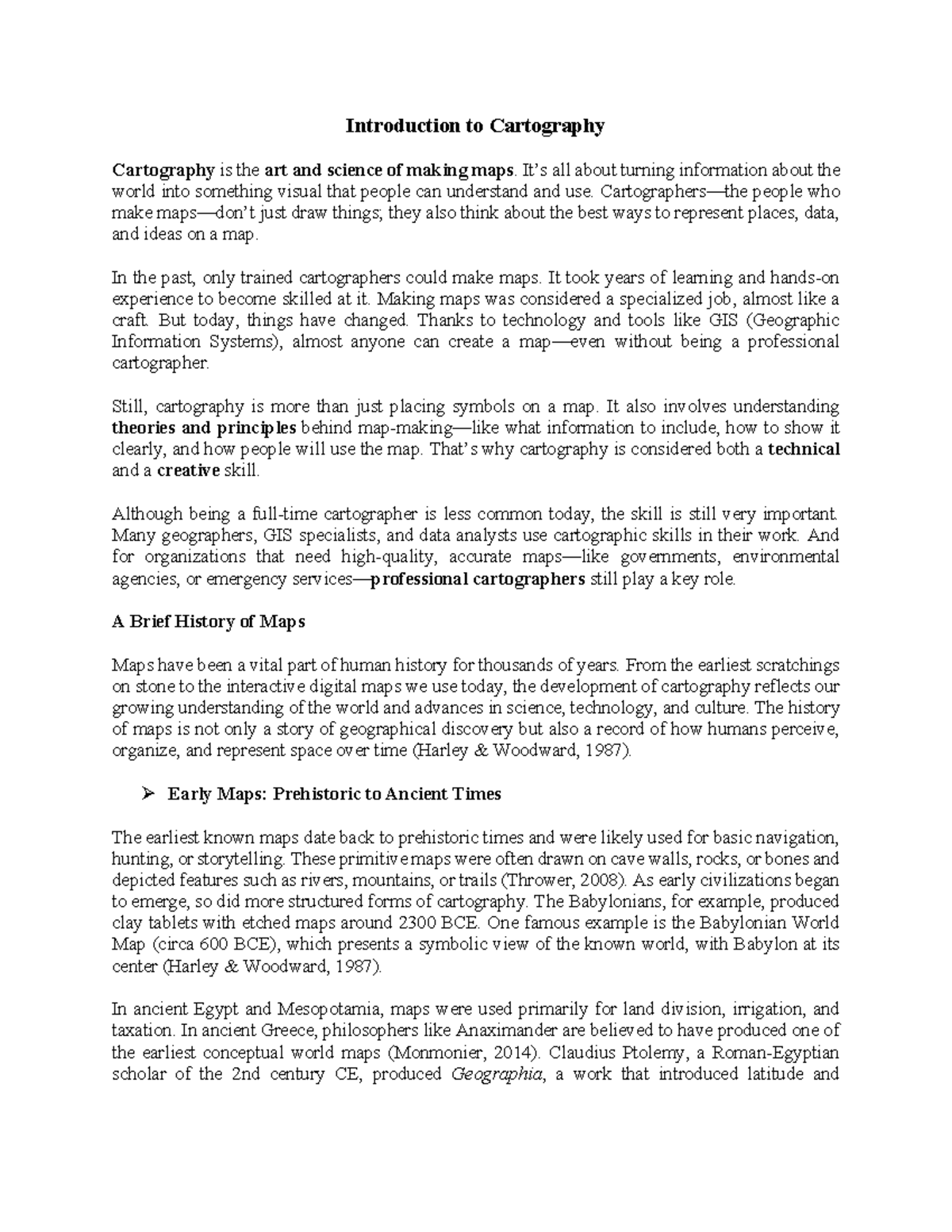 Introduction to Cartography: The Art and Science of Mapping - Studocu