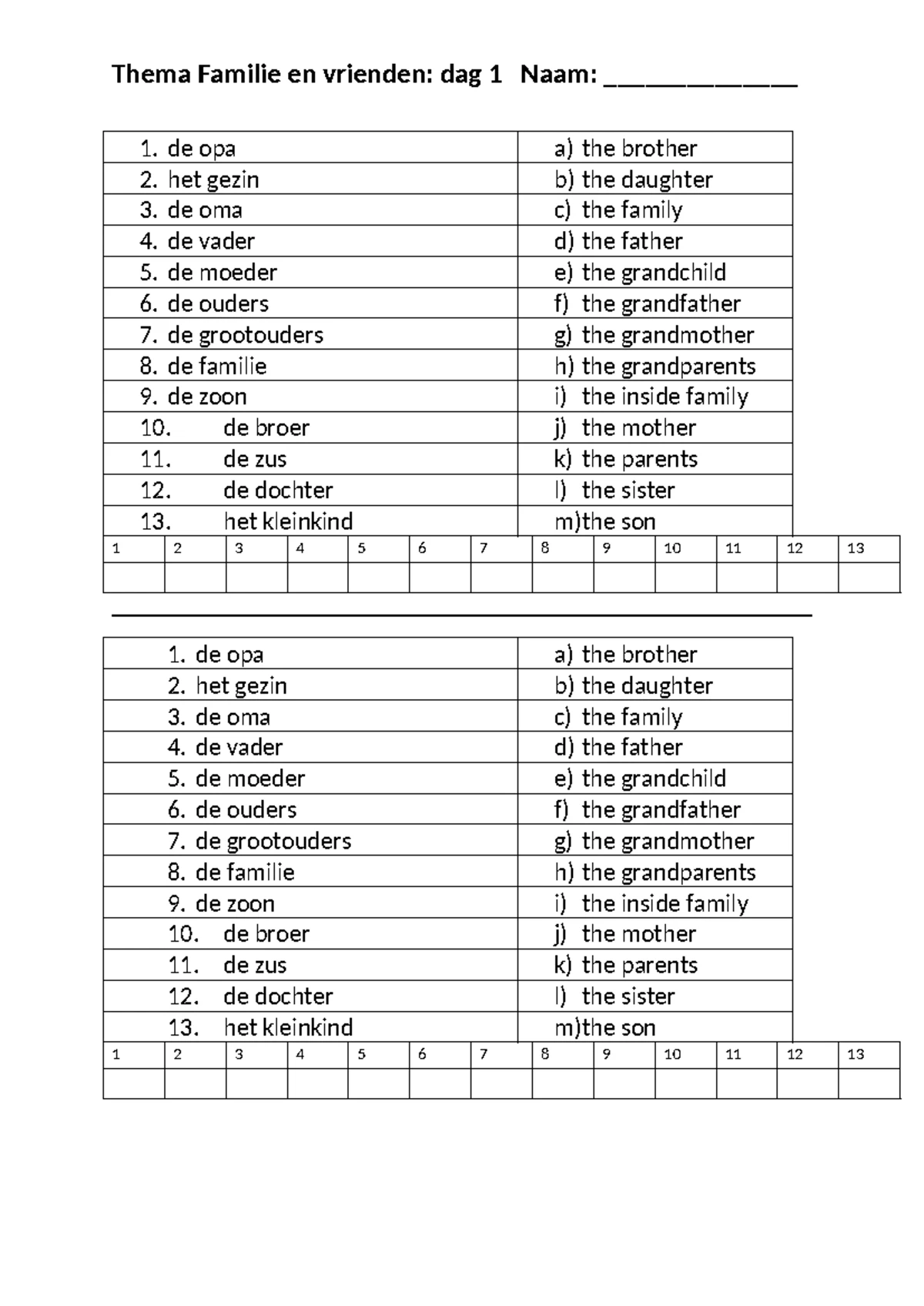 Werkbladen Thema 3: Woordenschat Familie en Vrienden NT2 - Studocu