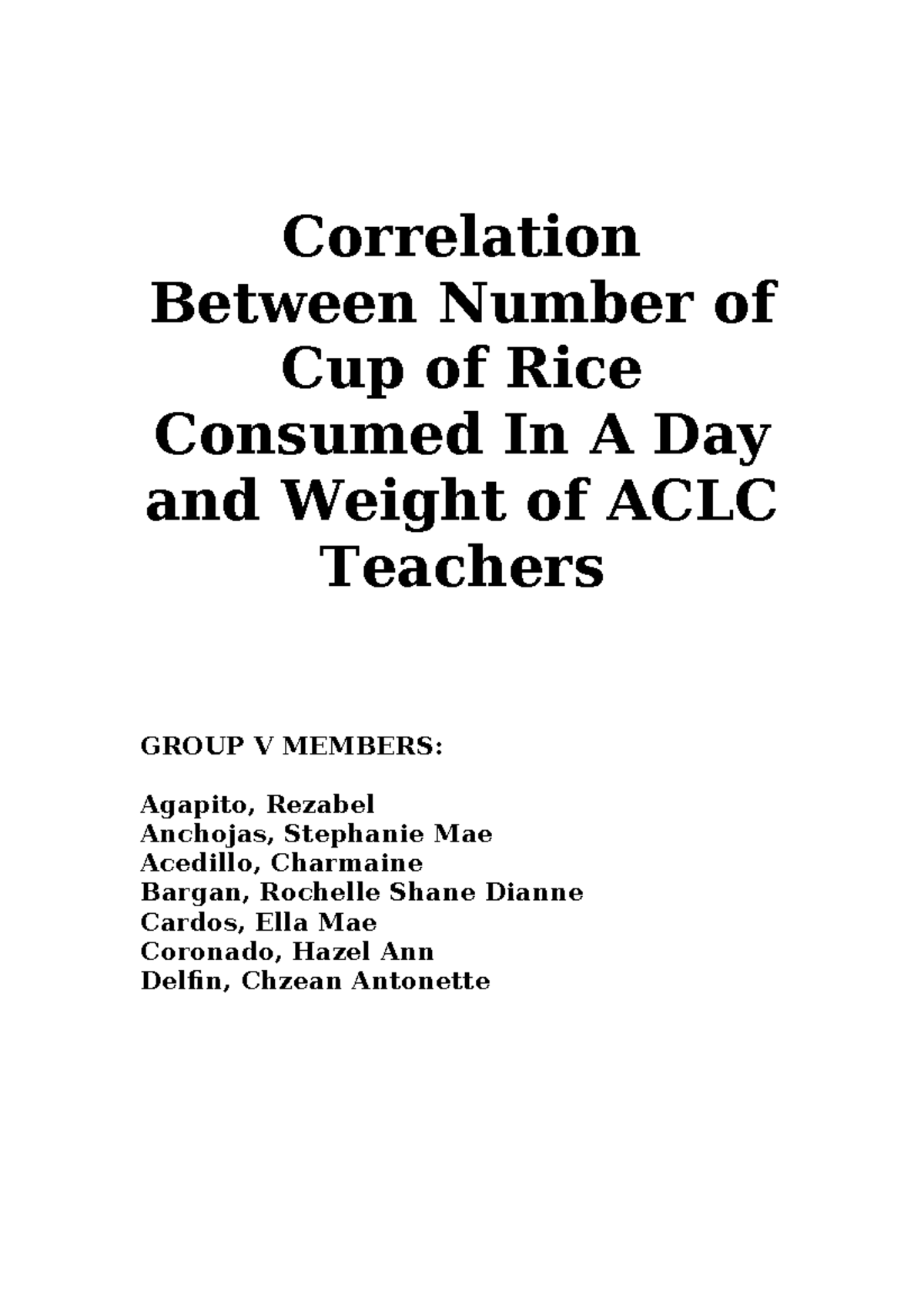 Ongoing stats bout cup of rice and weight - Correlation Between Number ...