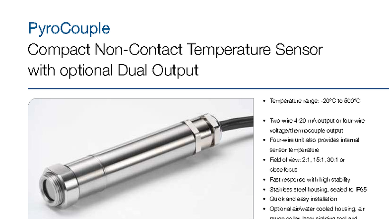 PyroCouple Compact Temp Sensor Overview and Specs - Studocu