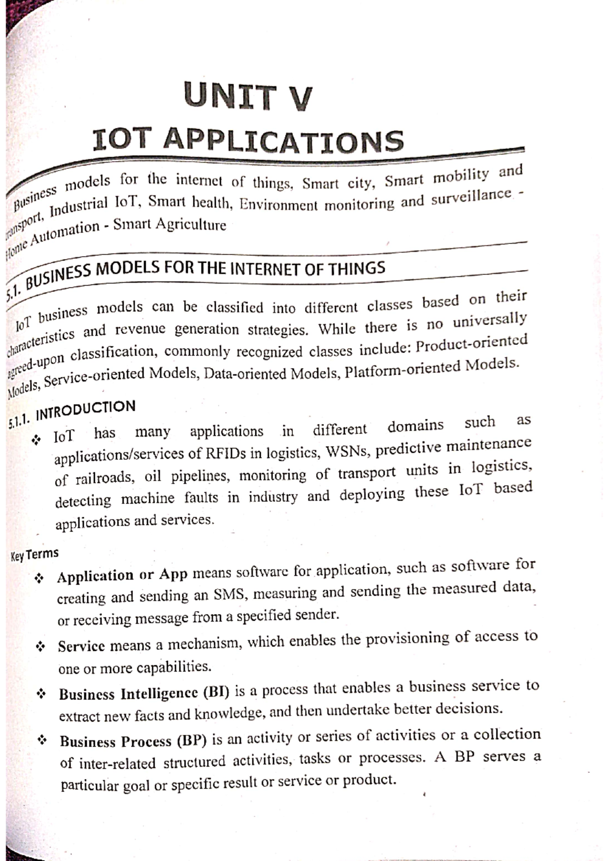 Iot Unit 5 Notes Unit V Iot Applications Models For The Internet Of Things Smart City