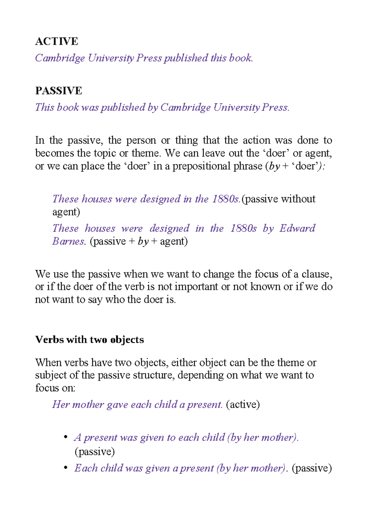 Passive Voice Structures - APUNTES - Studocu