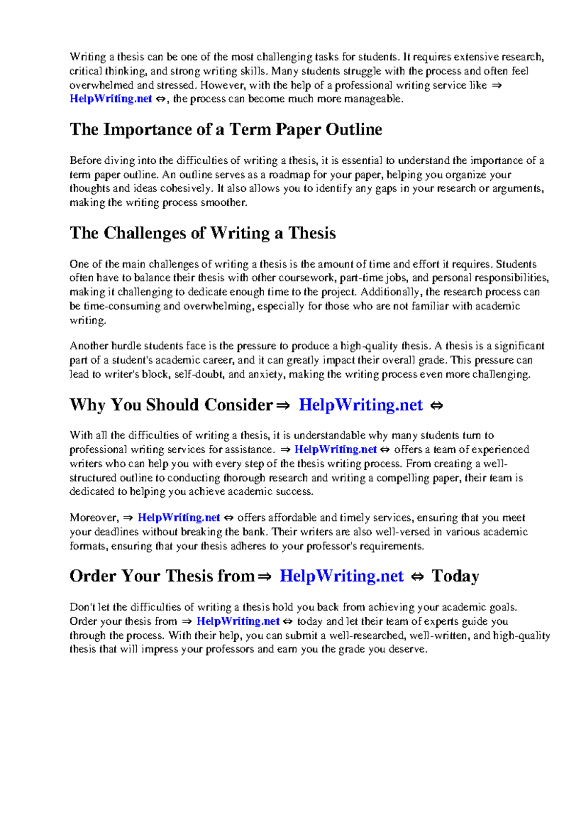 Term paper outline - Writing a thesis can be one of the most ...
