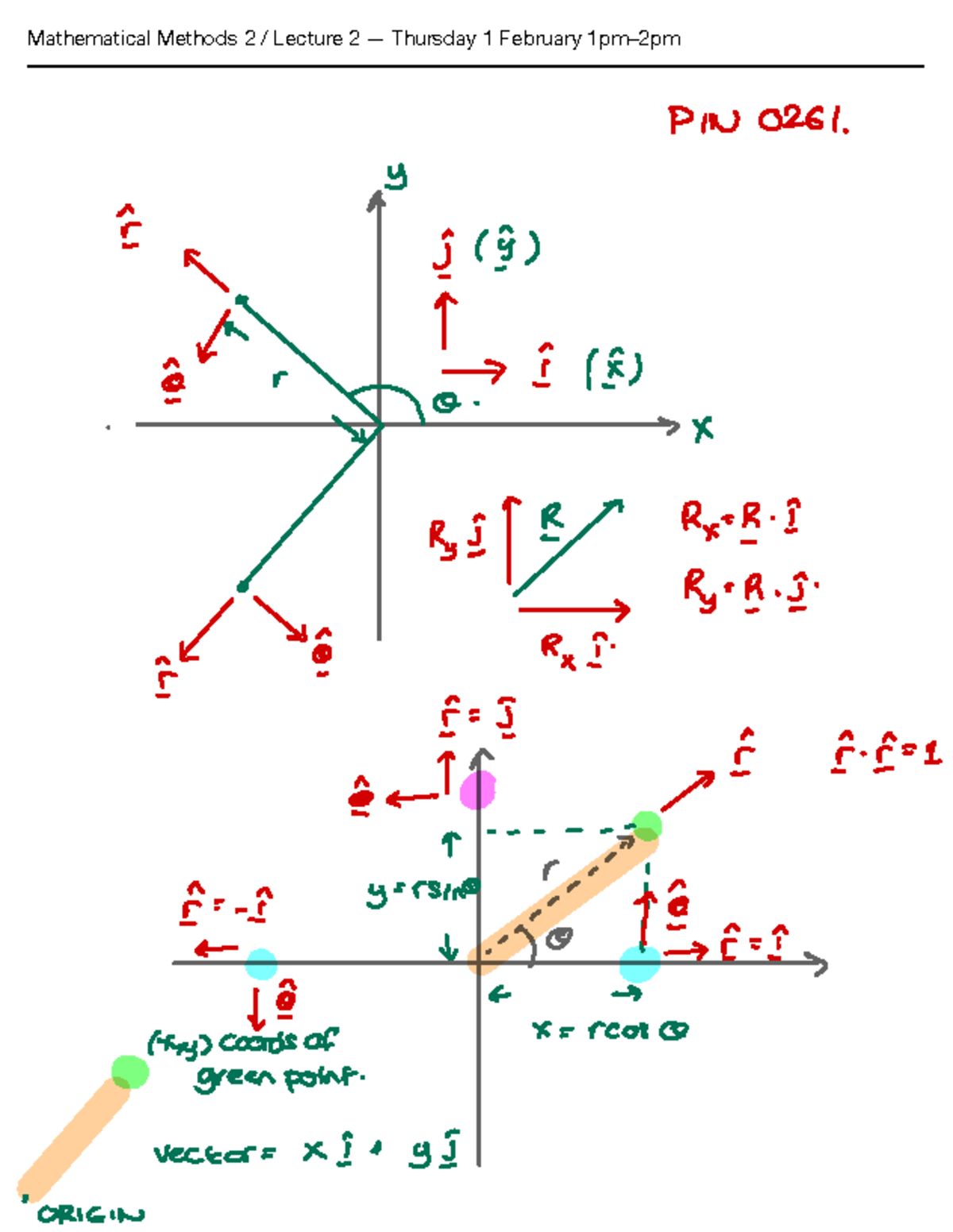 Lecture 2 - 1 Feb 2024 - Mathematical Methods 2 / Lecture 2 — Thursday ...