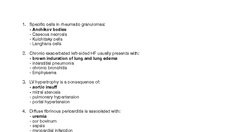 Clinical Patho Midterm: Cardio Complications and Atherosclerosis Insights - Studocu