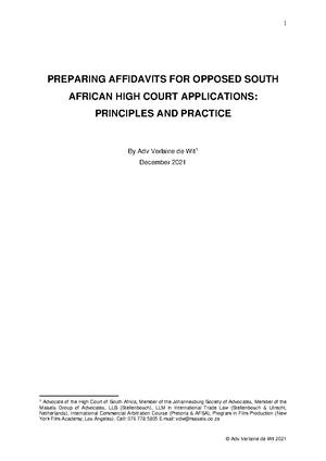 The application for summary judgement - The procedure followed is by ...