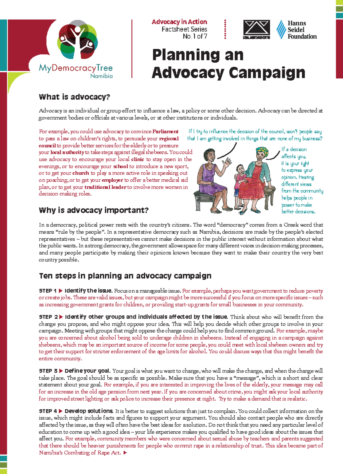 Advocacy 1 Planning an Advocacy Campaign - What is advocacy? Advocacy ...