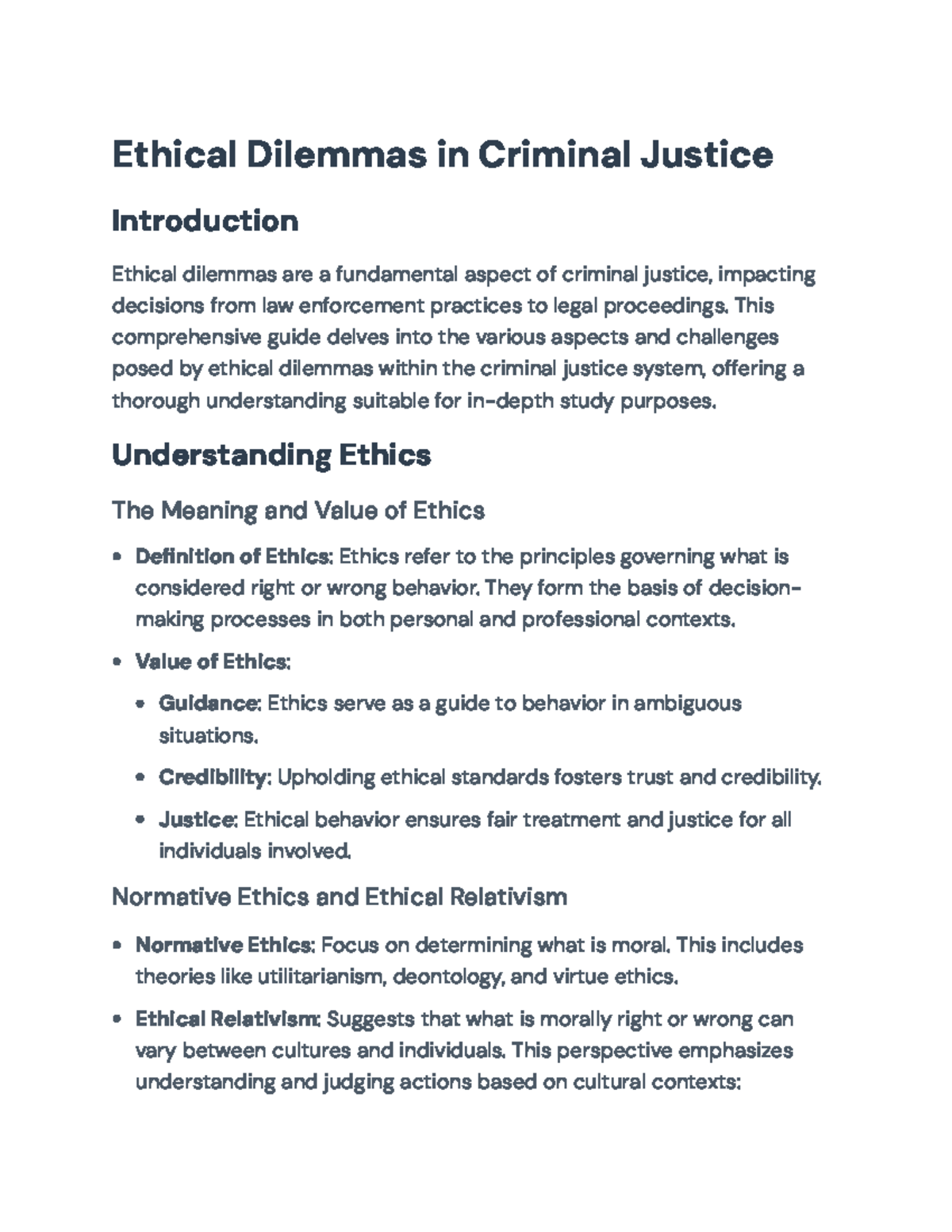 Ethical Dilemmas in Criminal Justice: Comprehensive Guide for Study ...