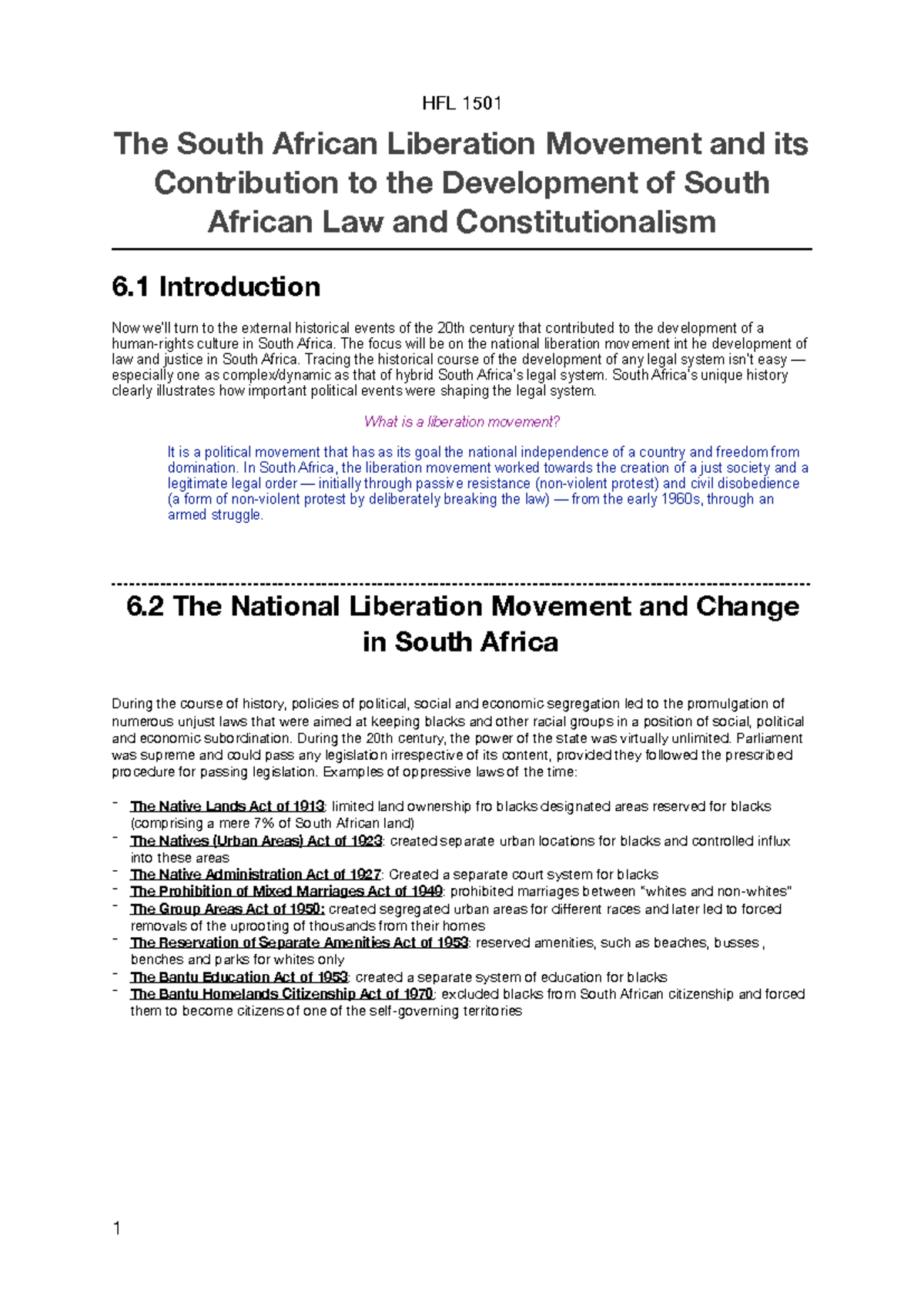 (6) The South African liberation movement and its contribution to the ...