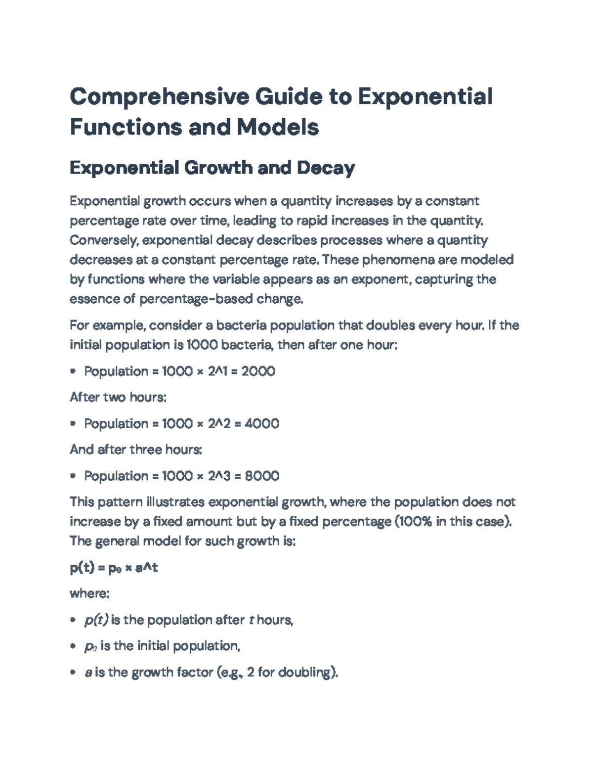 Comprehensive Guide to Exponential Functions and Their Applications ...