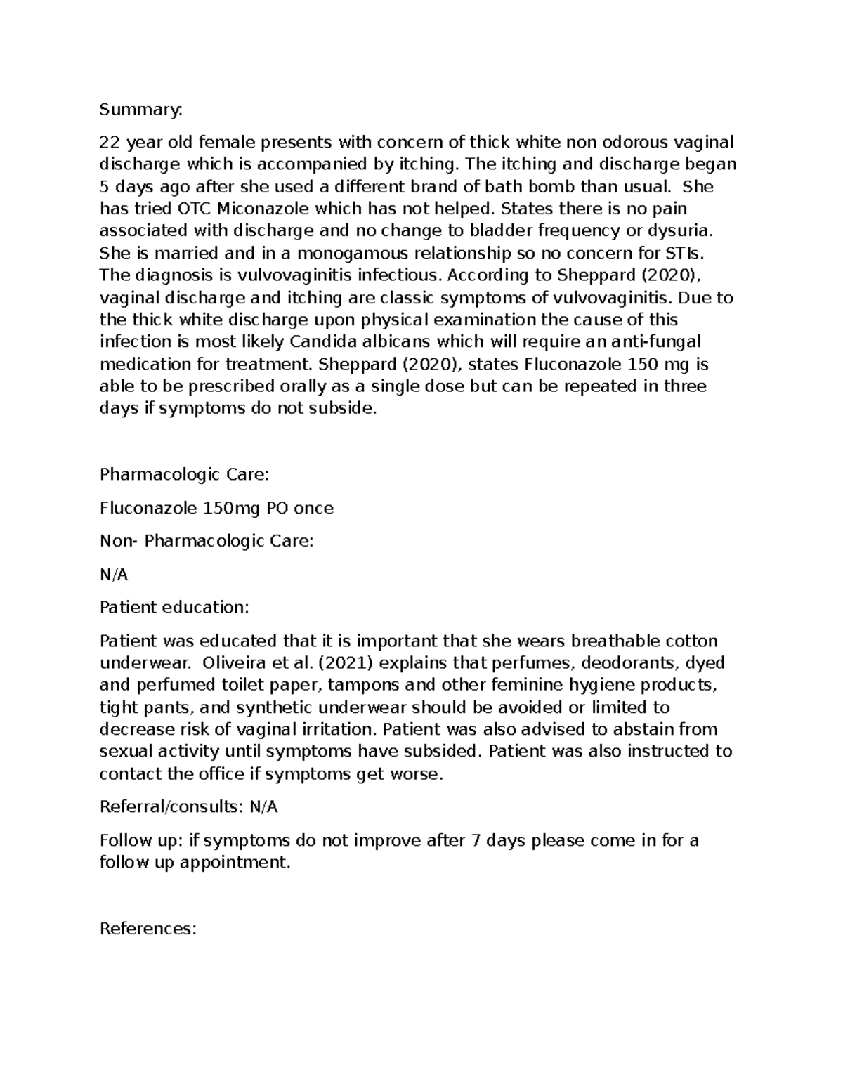 Week 3 SOAP Notes: Vaginitis Case Study (iHuman) - Studocu