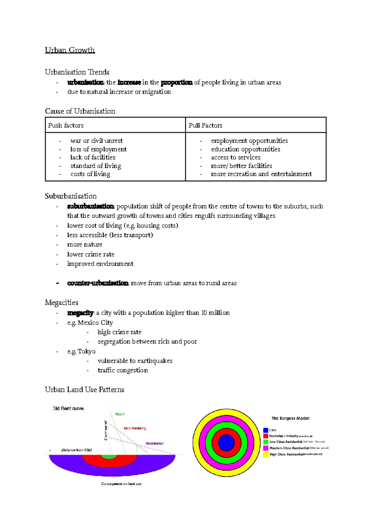 Urban Growth and Urbanisation Trends: Geography Notes (GEOG 101) - Studocu