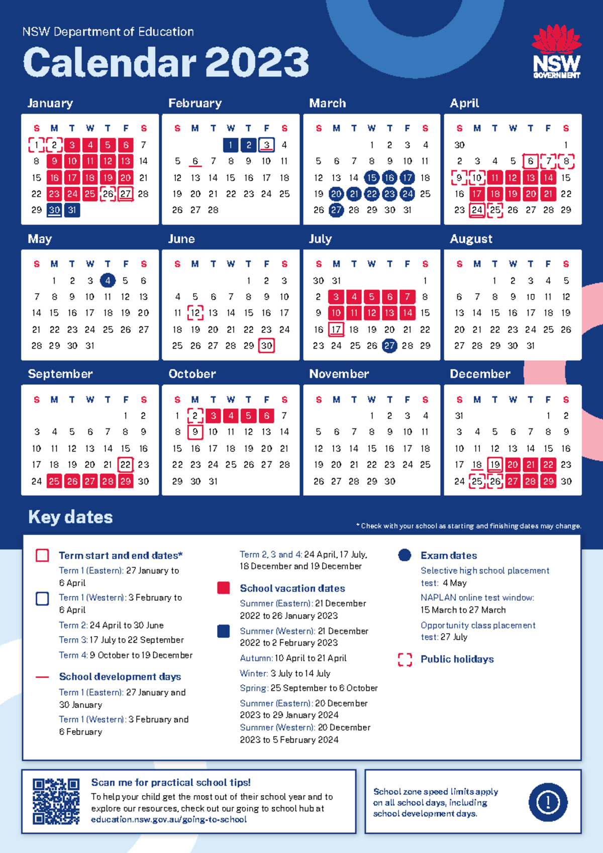 NSW School Calendar 2023 - Calendar 2023 Term start and end dates* Term ...