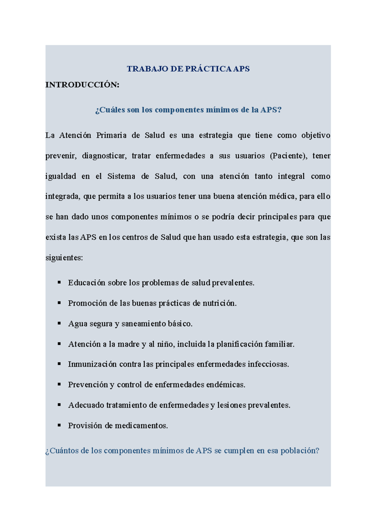 Componentes Mínimos de APS: Análisis en el Hospital San Vicente DE APS ...