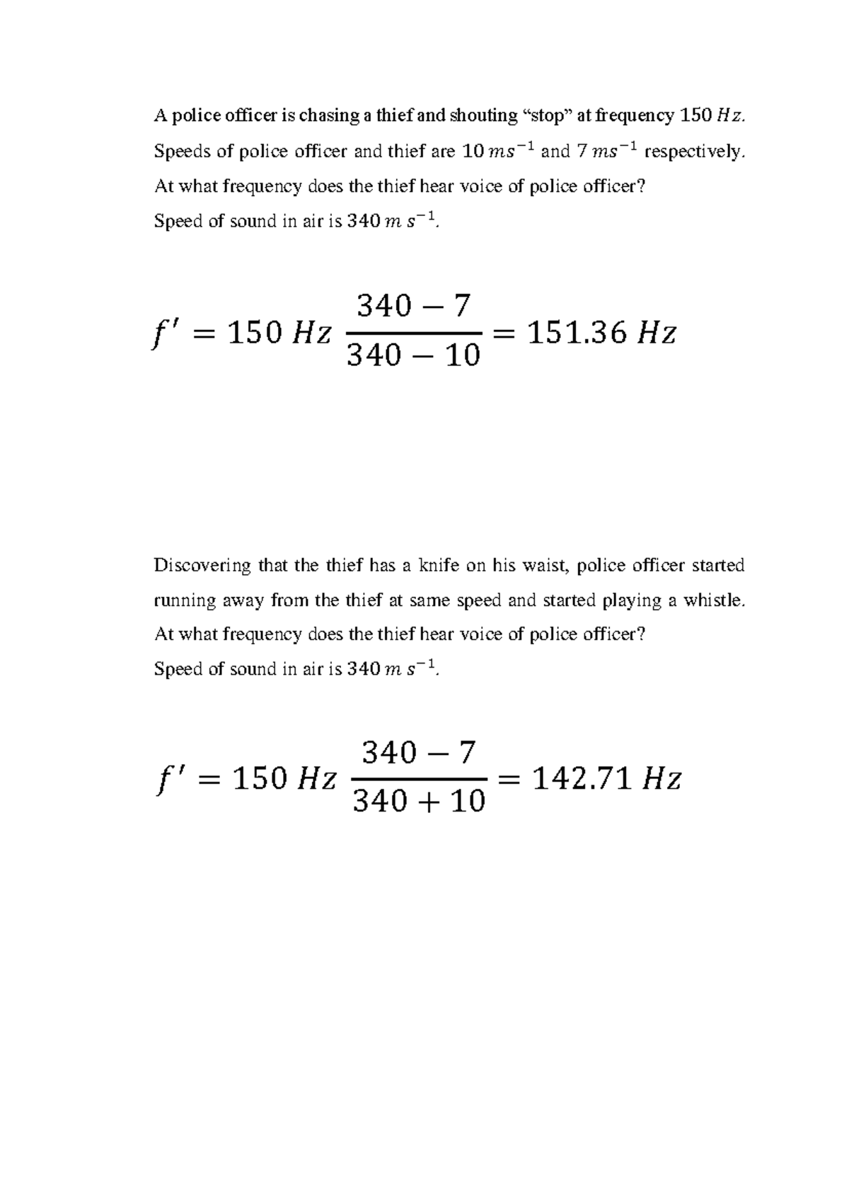 Doppler Effect Problems and Calculations in Physics - Studocu